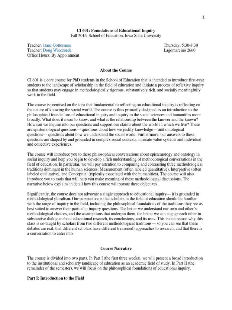 DELM 111 - Educational Inquiry and Foundations | PDF | Methodology | Social Sciences