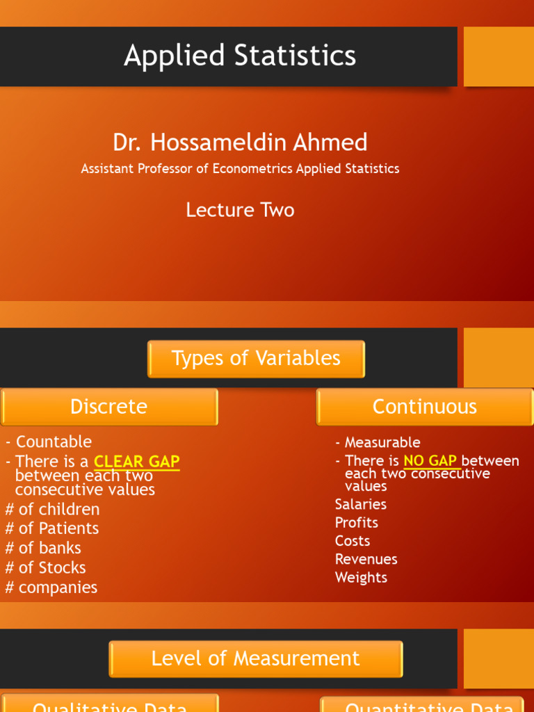 Lecture 2 - Tabulation - Graphical Presentation | PDF | Level Of ...