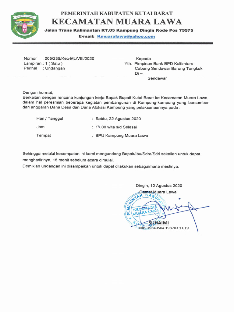 Undangan BPD (Muara Lawa) | PDF