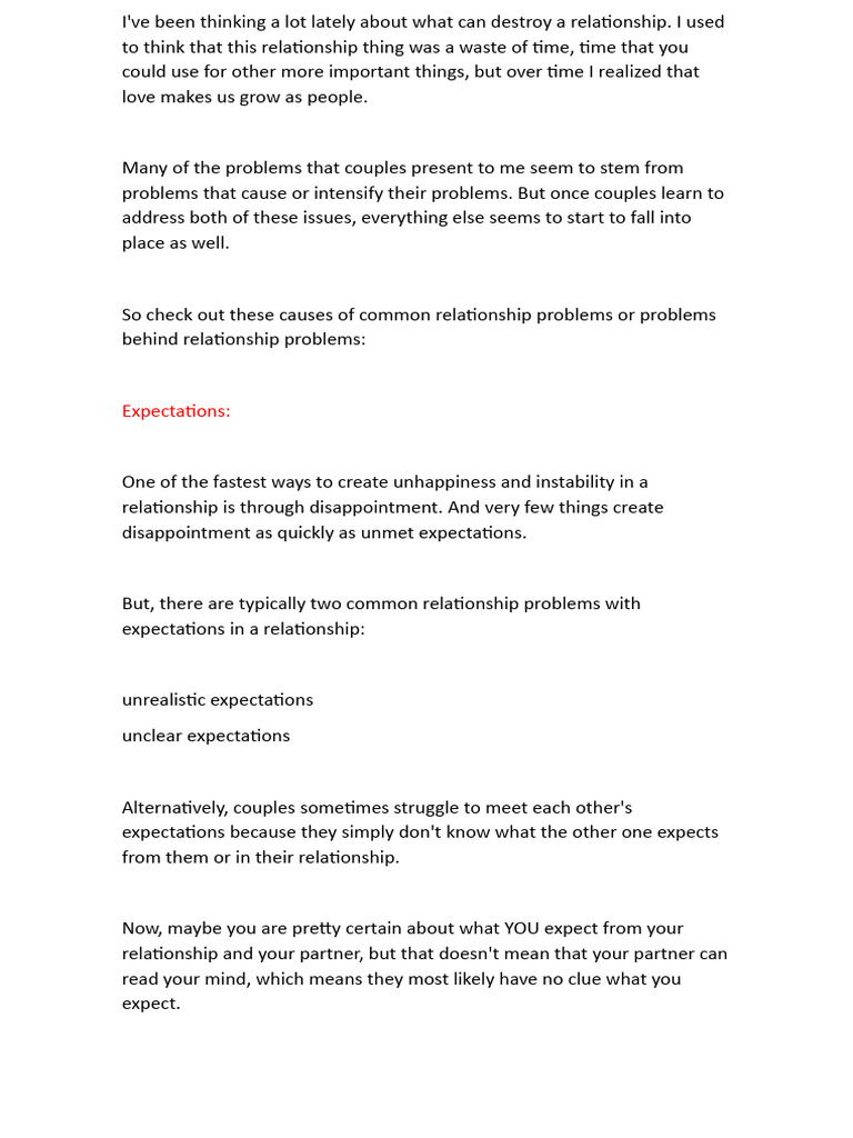 Expectations | PDF | Infidelity | Interpersonal Relationships