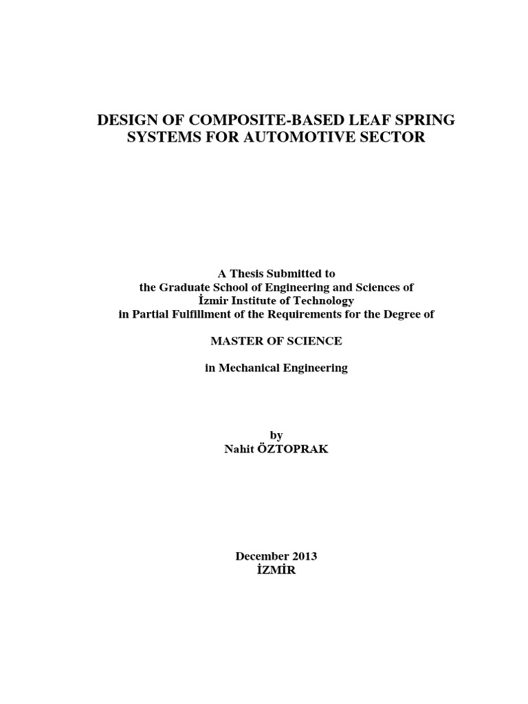 Composite Leaf Spring Design for Autos | PDF | Composite Material ...
