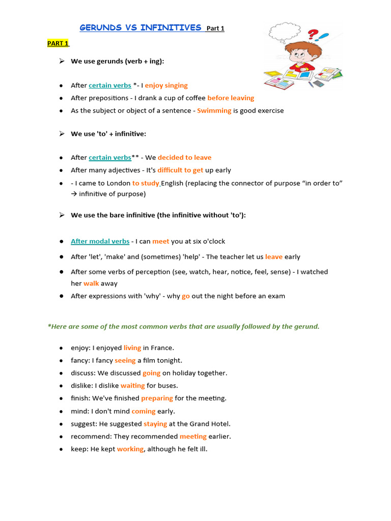 Gerunds vs. Infinitives | PDF | Verb | Morphology
