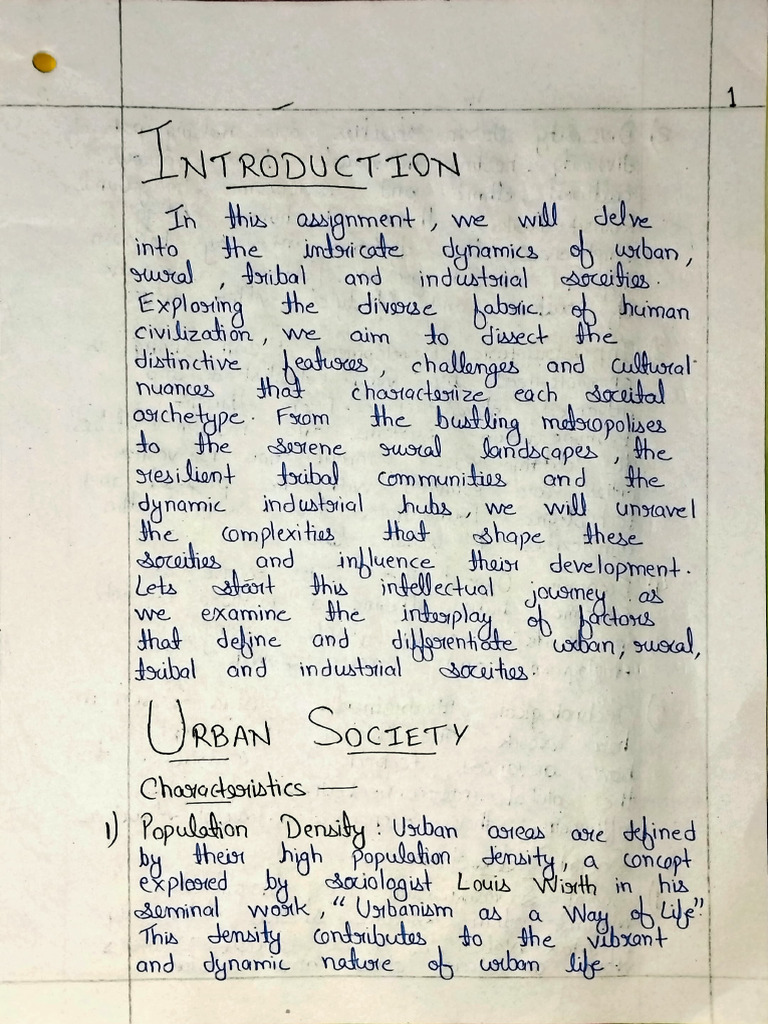 Urban, Rural, Tribal and Industrial Society | PDF | Social Science