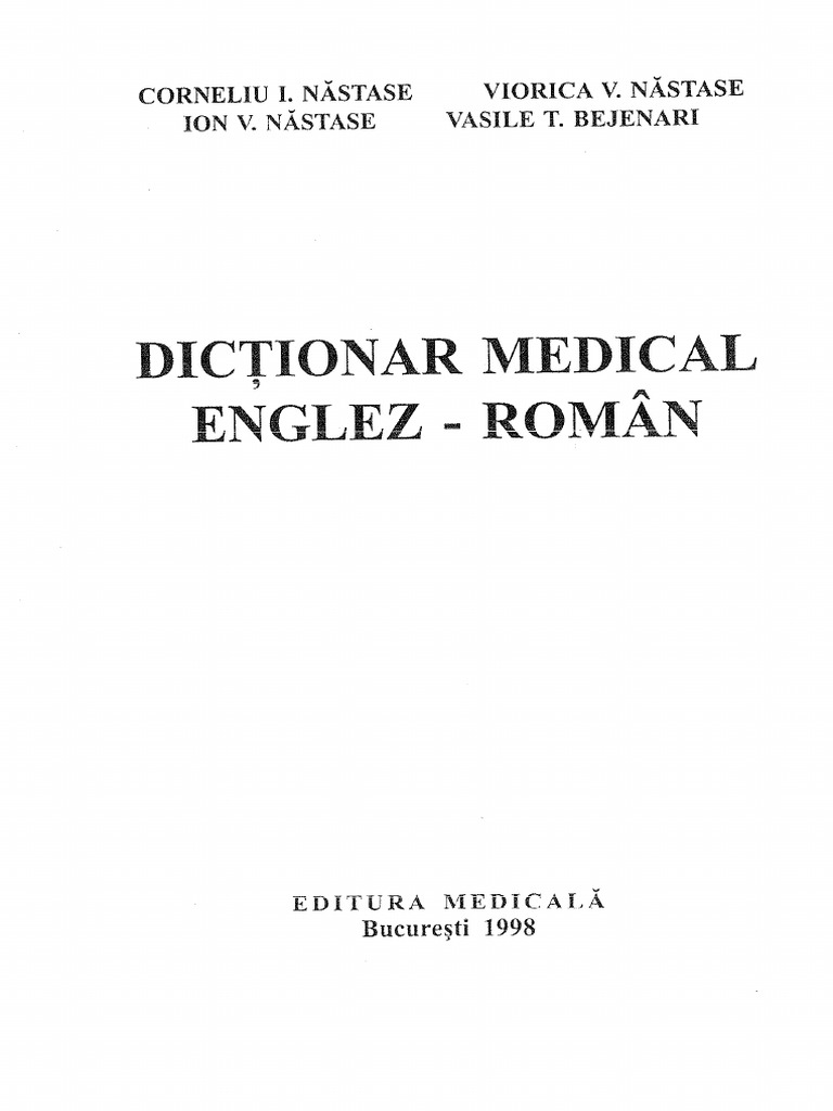Dictionar Medical Englez Roman | PDF