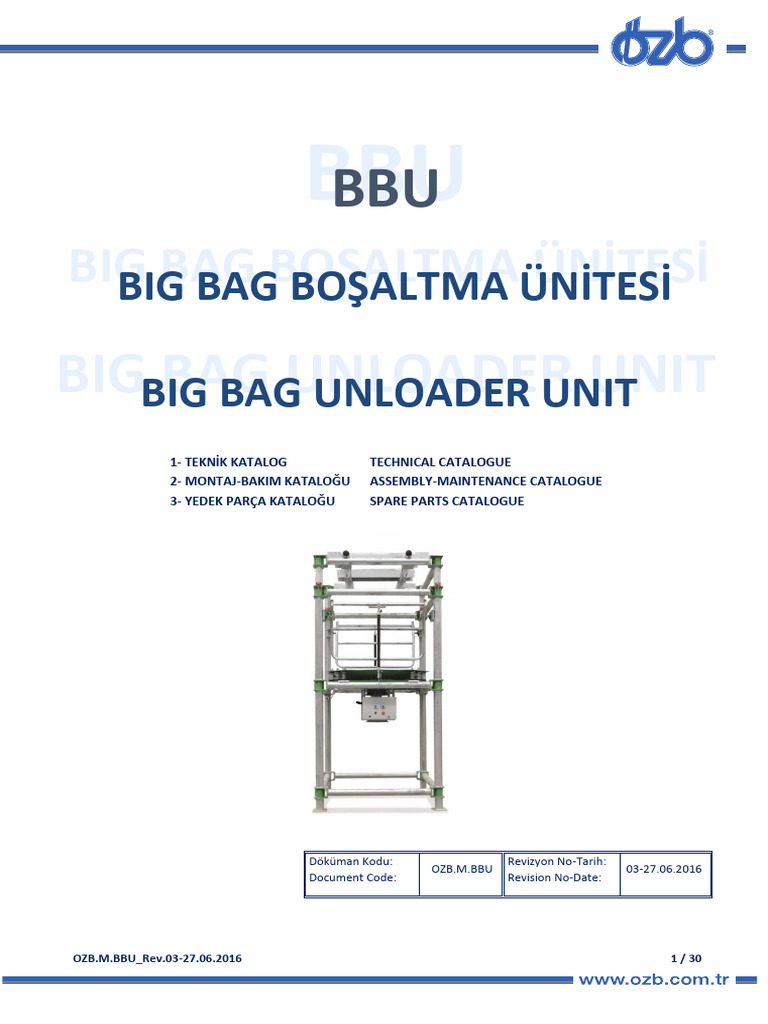 MANUAL Bbu Big Bag Bosaltma Rev 03-27-06 16 | PDF