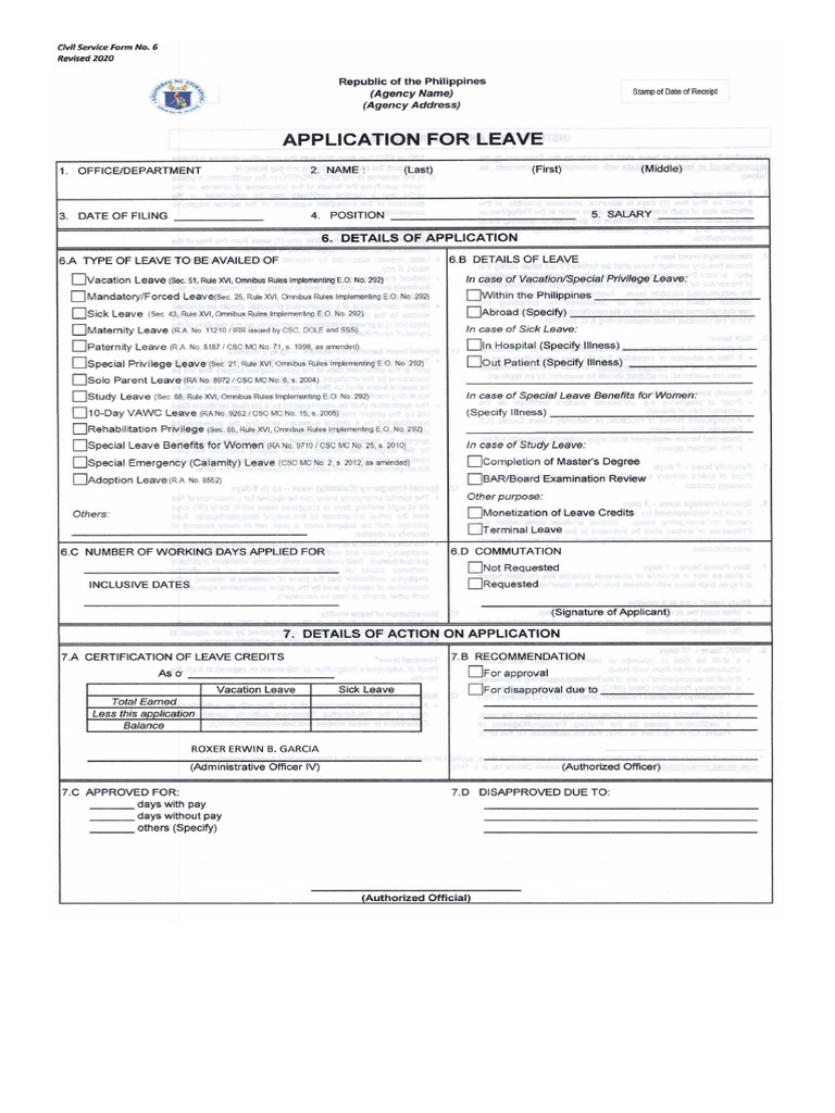 Leave Form | PDF