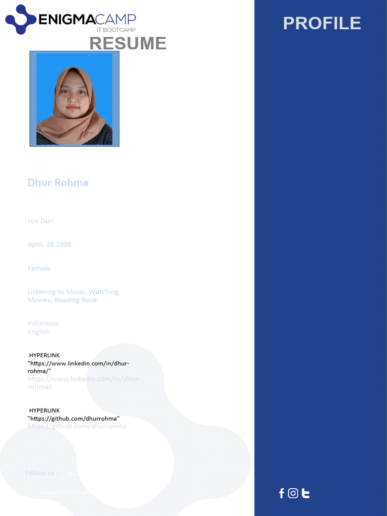 Dhur Rohma's Professional Profile | PDF | Art