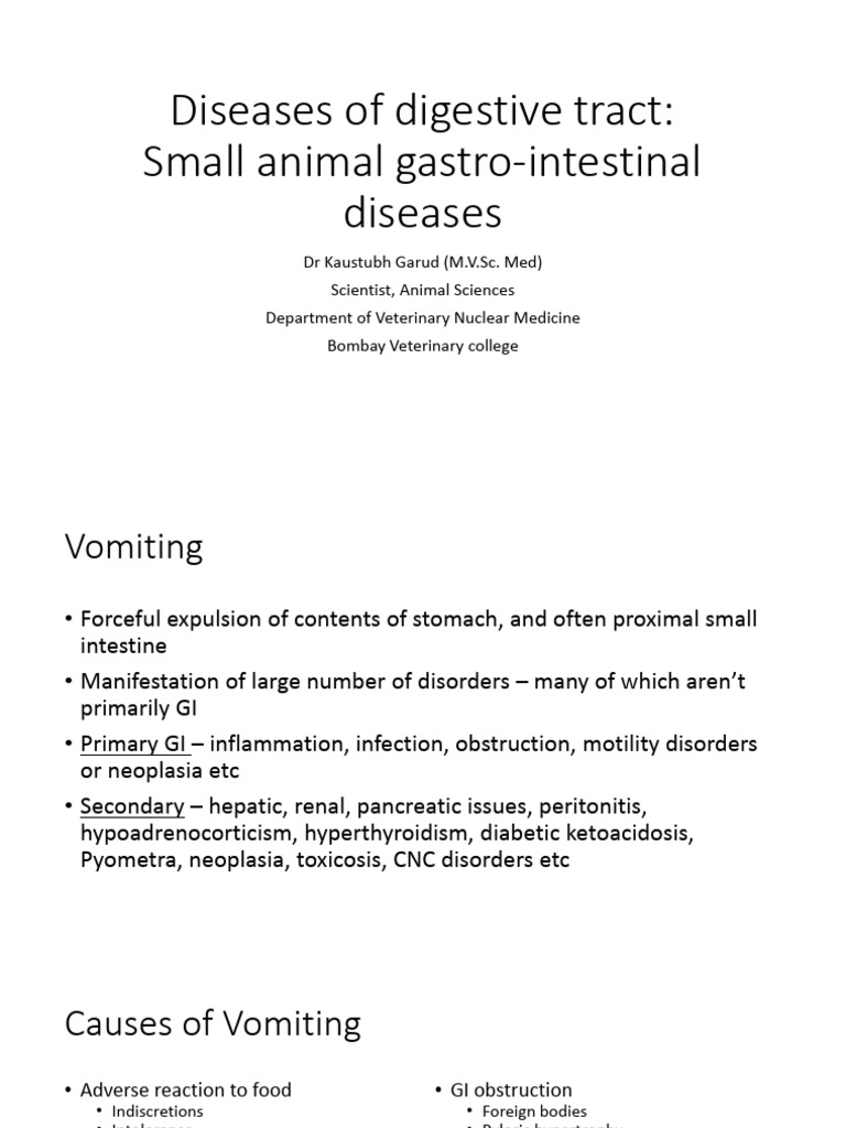 Lect 10_diseases of Digestive System_Small Animal Gastrointestinal ...
