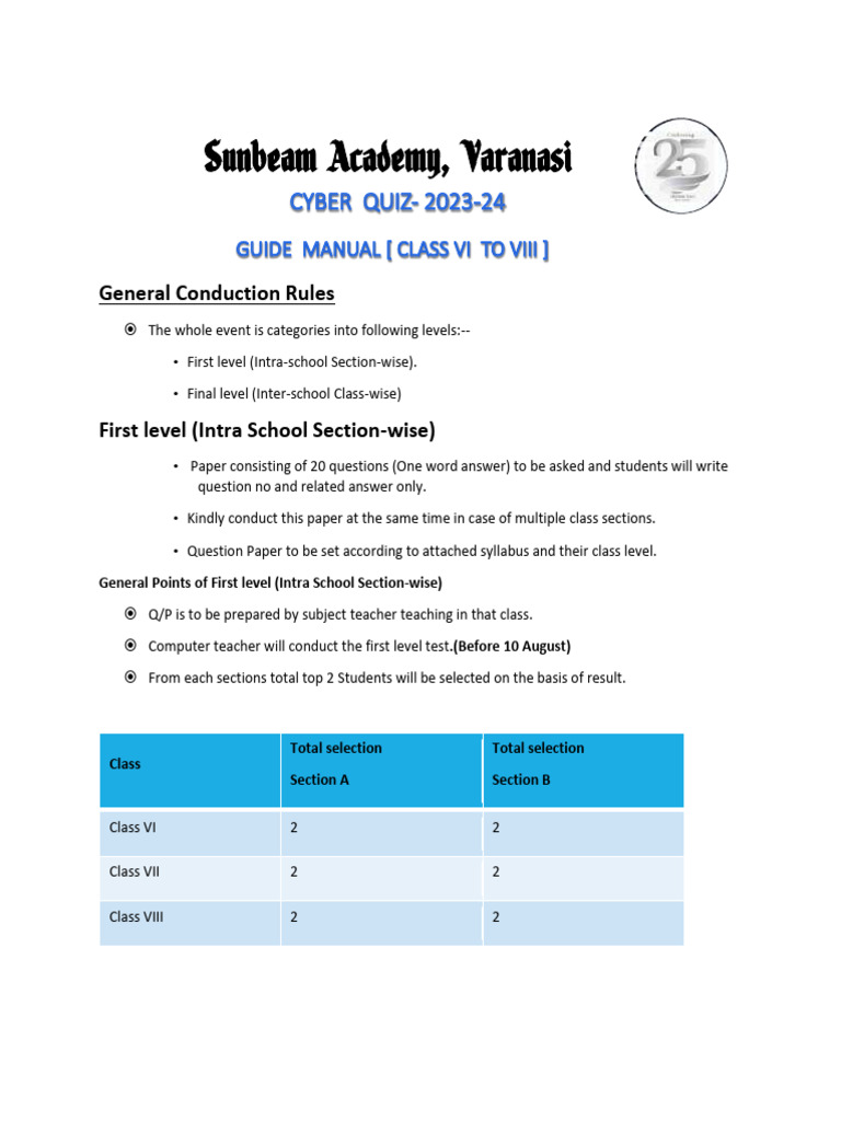 Cyber Quiz - Guide Manual 23-24 | PDF | Software | Computer Engineering