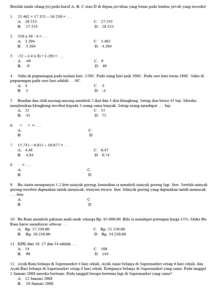 Soal Latihan LCC Ekskul | PDF
