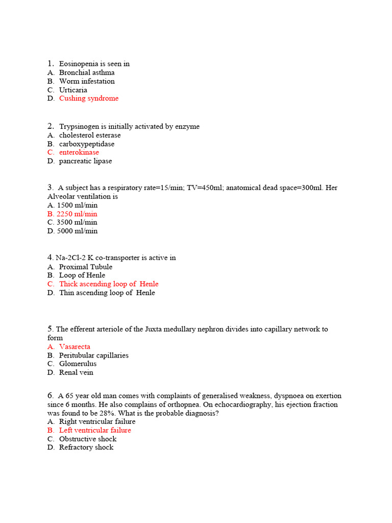 3rd IA 2022-2023 Paper 1 Qus-Ans | PDF | Physiology | Medical Specialties