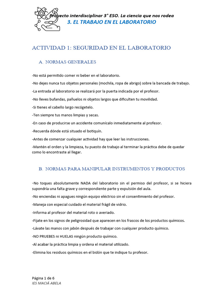 4_SEGURIDAD EN EL LABORATORIO CG modif | PDF | Laboratorios