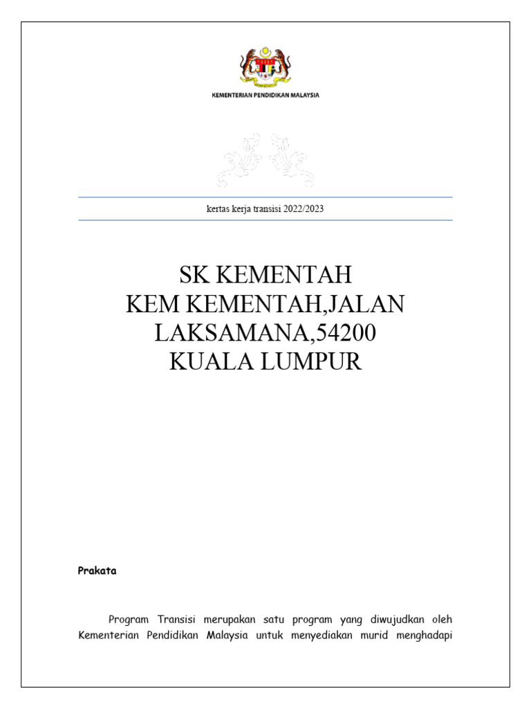 Kertas Kerja Transisi 2022 | PDF