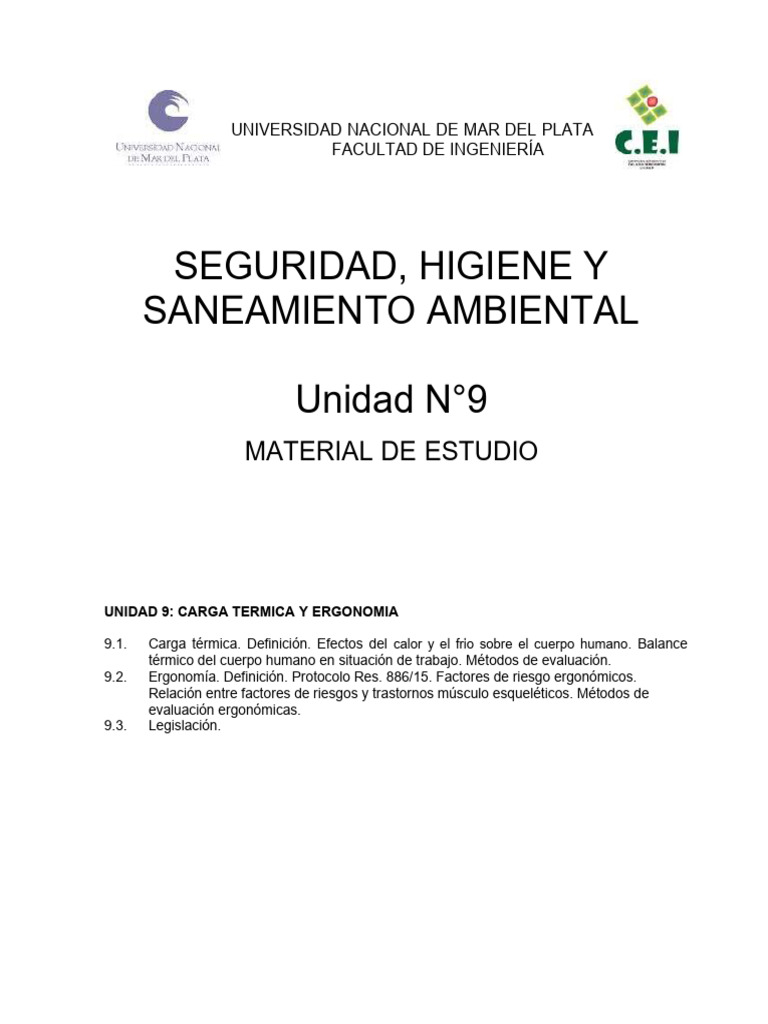 ME - U9 - Carga Térmica | PDF | Termorregulación | Calor