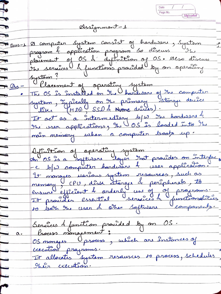 OS Assignment 1 | PDF