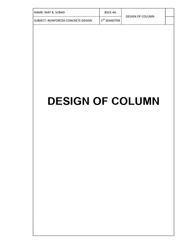1.1finale Design of Ground Flooor Column | PDF | Column | Structural Engineering