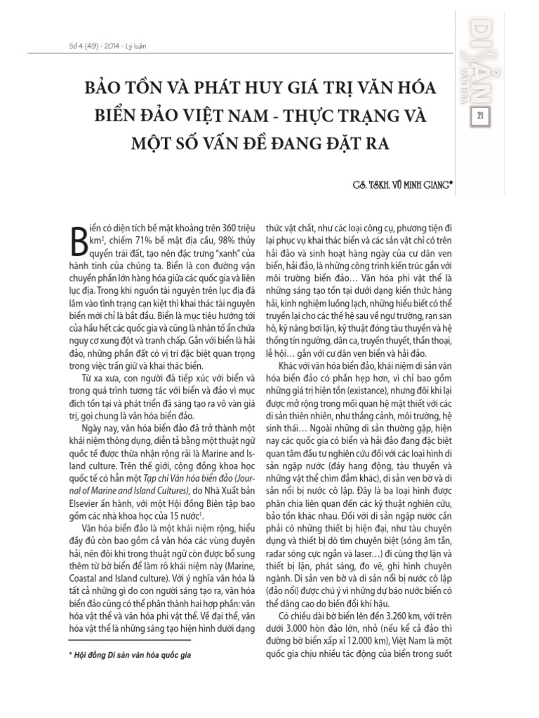4904 - Bao Ton Phat Huy Gia Tri Van Hoa Bien Dao Viet Nam Thuc Trang Va ...