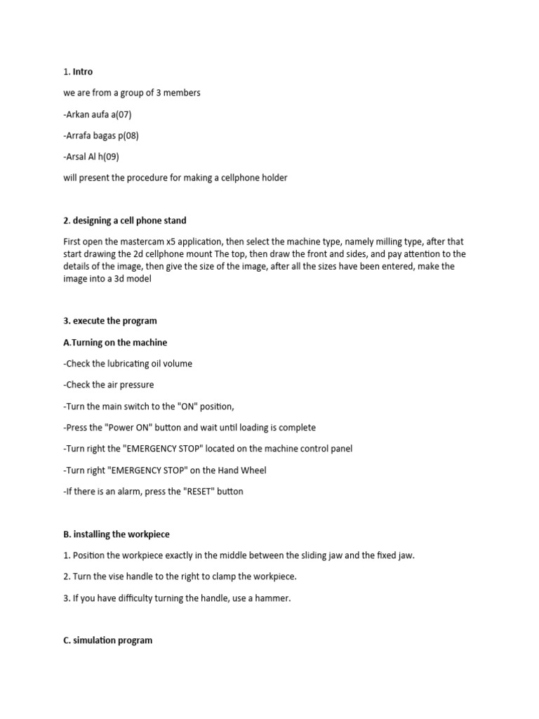 Teks Procedure Kel 3 Bingg | PDF | Machines | Metalworking