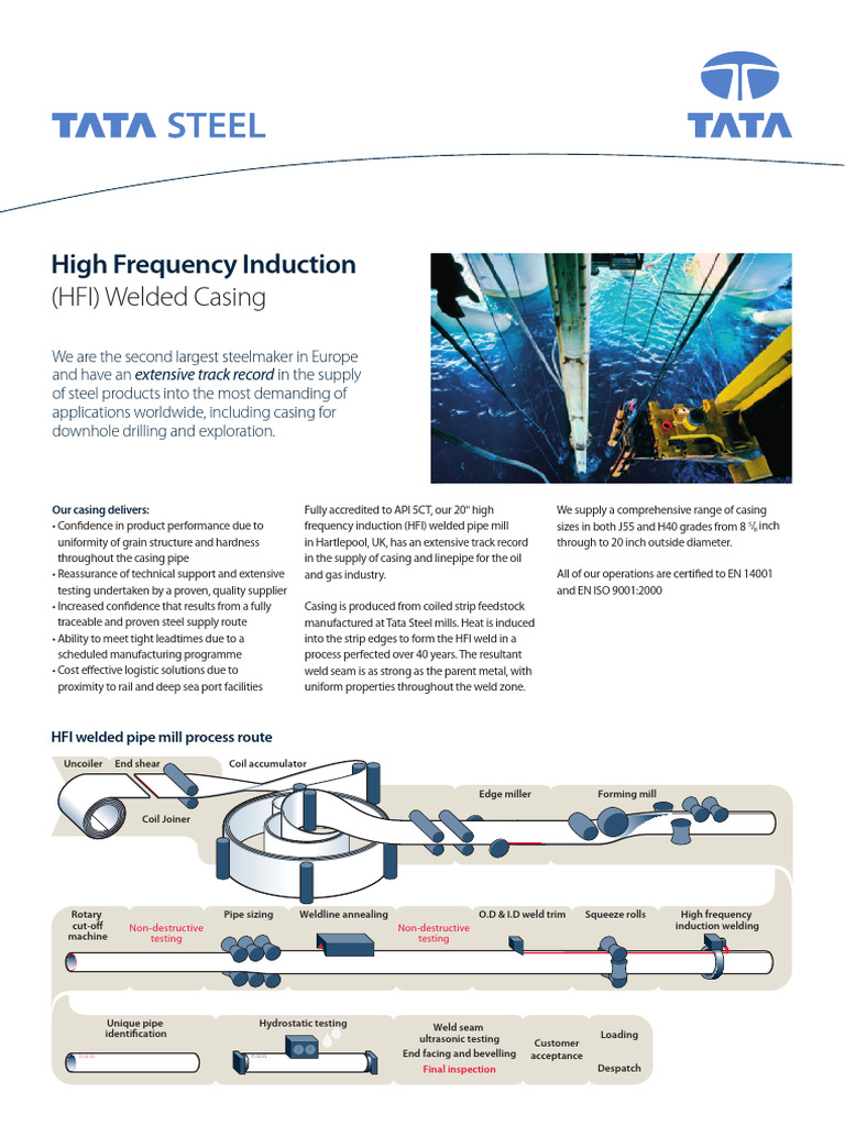 High Frequency Induction (HFI) Welded Casing Datasheet | PDF | Pipe ...