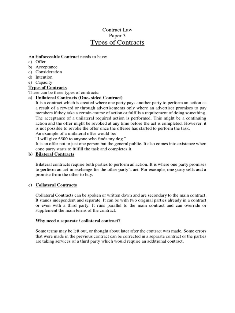 Contract Law Notes P3 | PDF | Offer And Acceptance | Estoppel