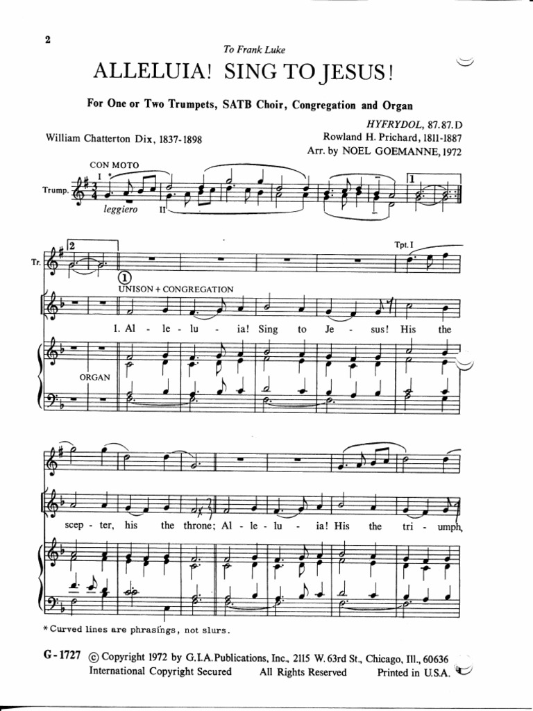Alleluia, Sing To Jesus | PDF