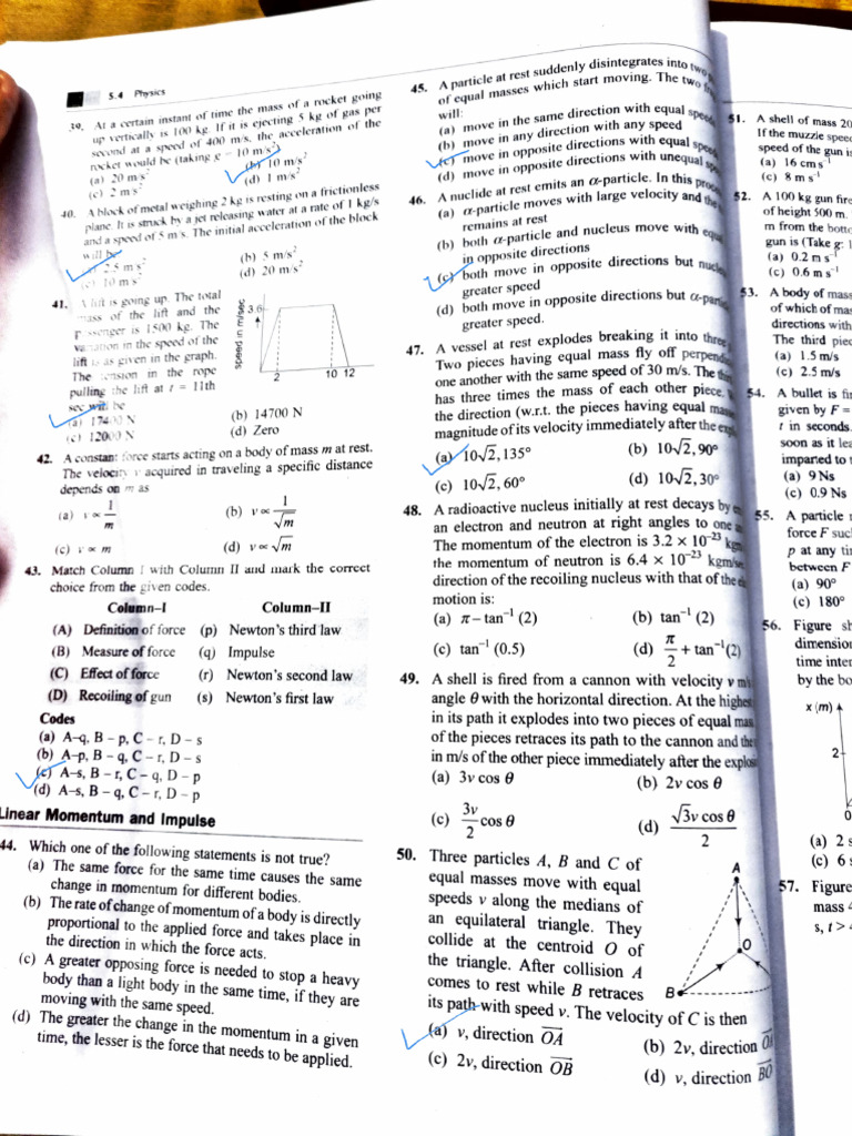 NLM worksheet | PDF | Force | Momentum