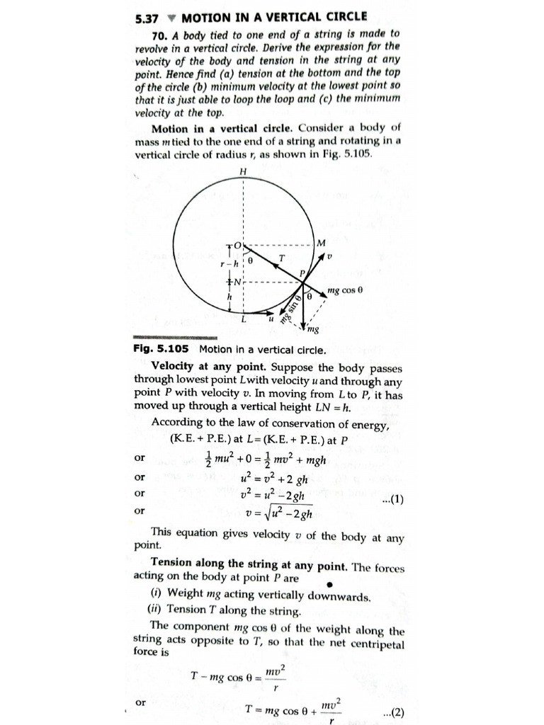 Motion in A Vertical Circle | PDF