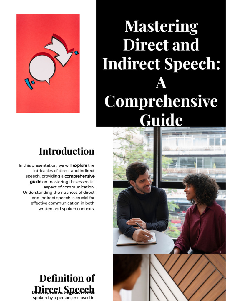 Slidesgo Mastering Direct and Indirect Speech A Comprehensive Guide 20240525073933cv3u | PDF ...