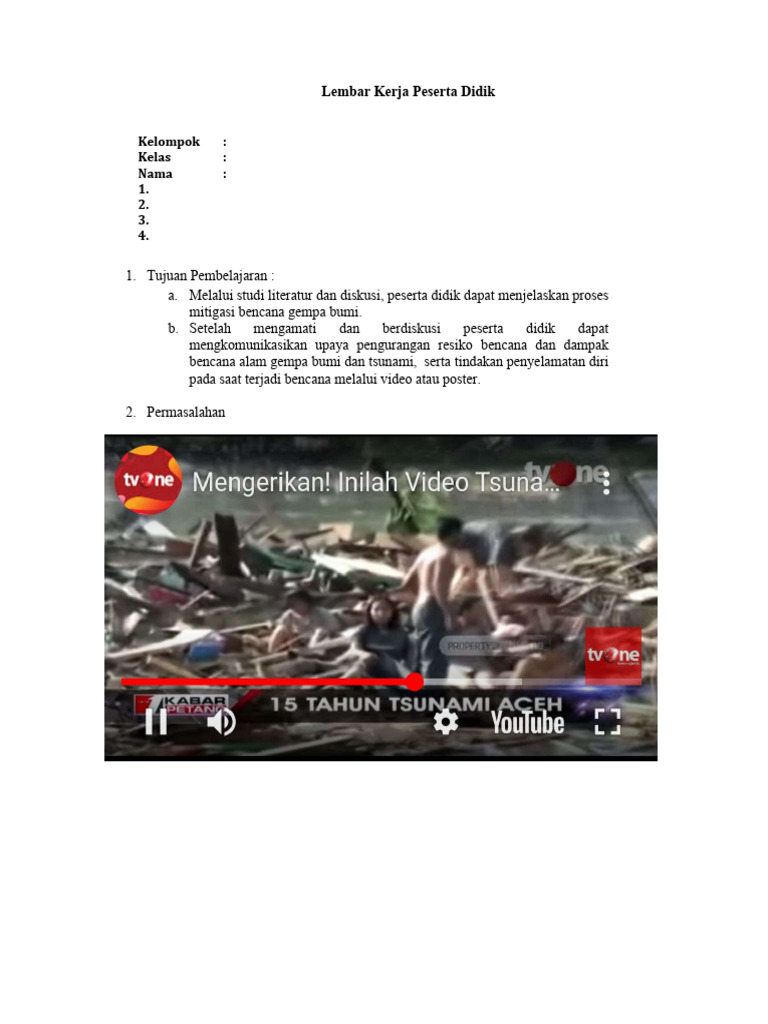 LKPD Struktur Bumi Dan Bencana Alam | PDF | Seni