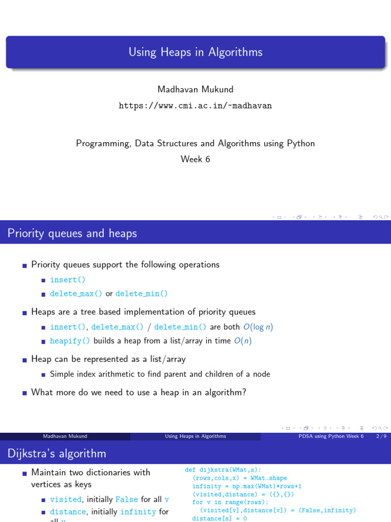 Lecture 6.4 - Using Heaps in Algorithms | PDF | Algorithms | Algorithms And Data Structures