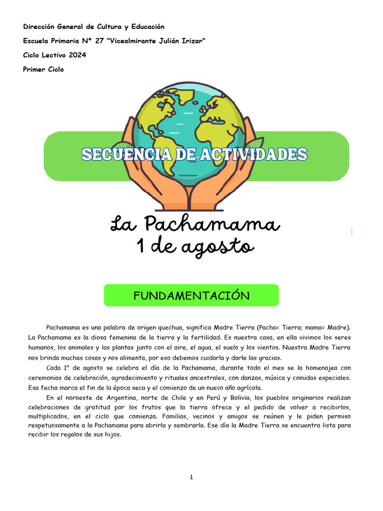 Celebración de la Pachamama en 2024 | PDF