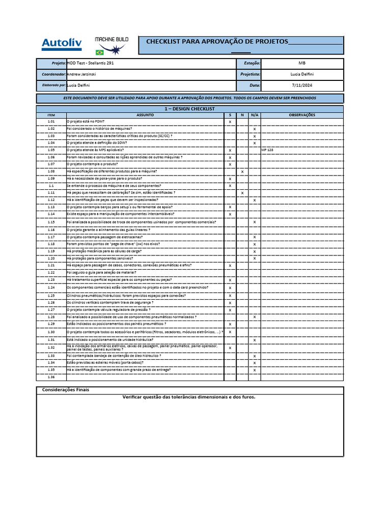 Checklist Design Review - Hod Test Stellantis 291 | PDF