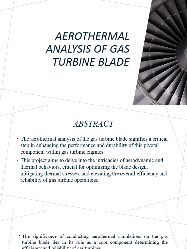Aerothermal Analysis of Gas Turbine Blade (1'st Review) | PDF | Gas ...