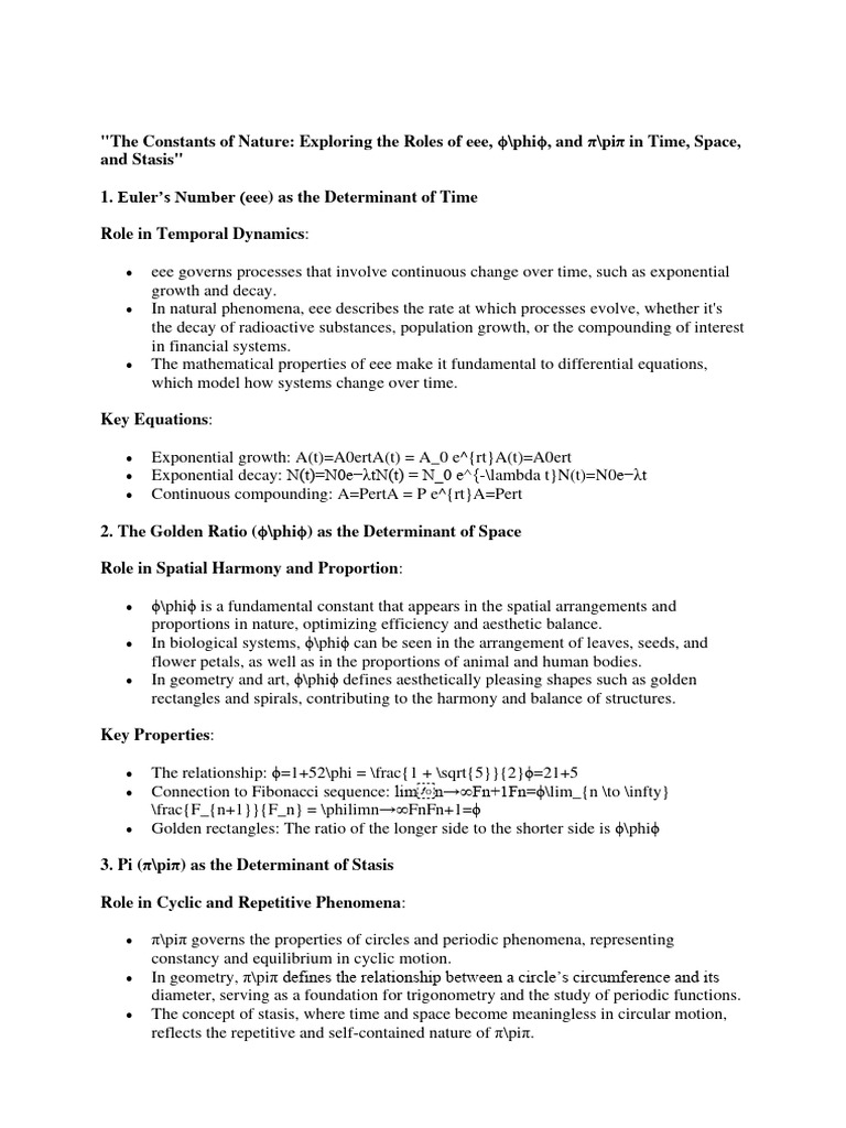 The Constants of Nature | PDF | Pi | Exponential Function