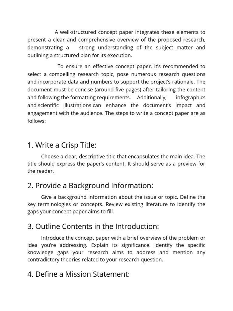 Format of A Concept Paper | PDF | Concept | Science