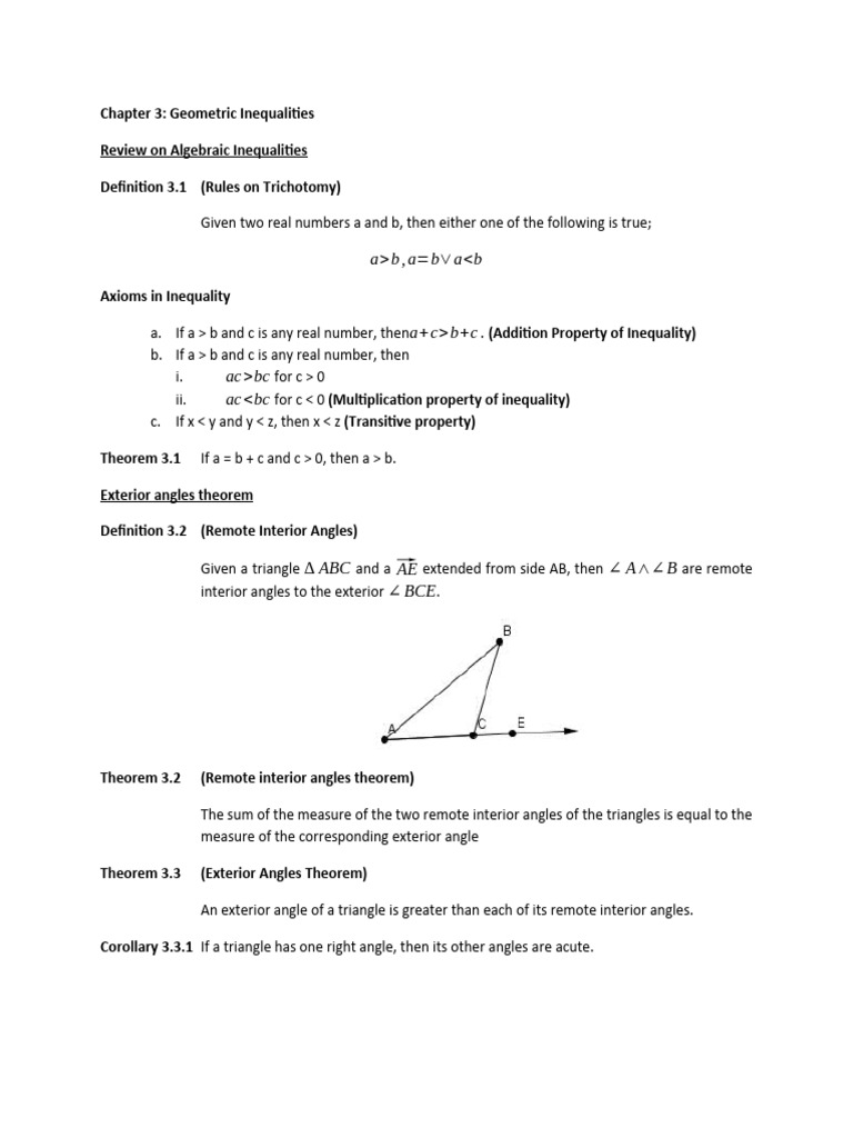 Chapter 3 Geometric Inequalities | PDF | Triangle | Length