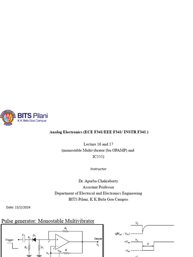 Monostable Multivibrator Basics | PDF | Electronic Engineering | Analog ...