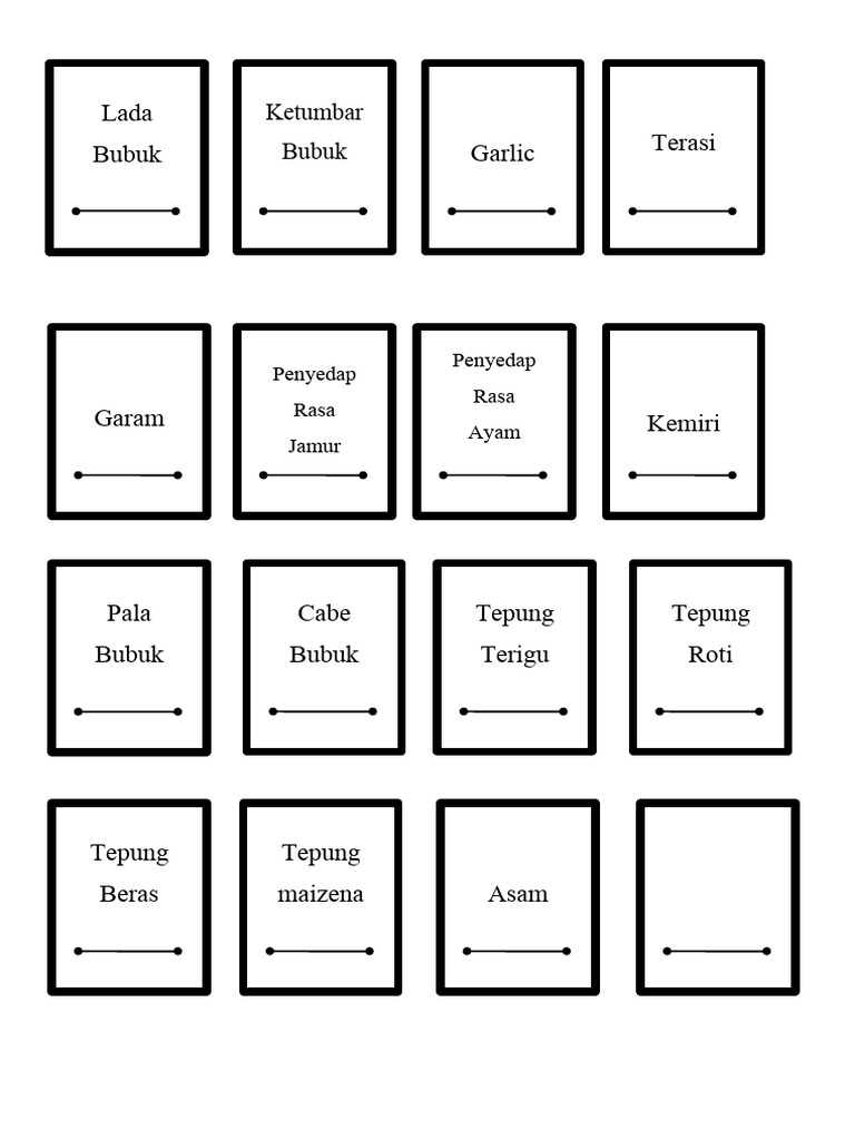 Label Bumbu Dapur | PDF