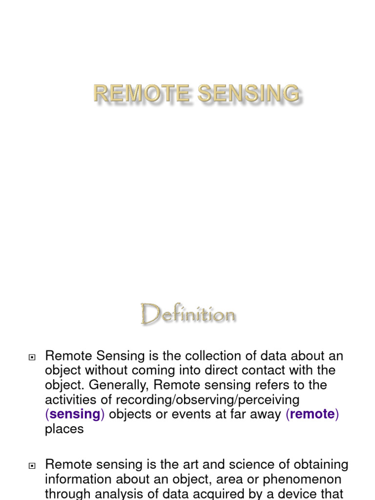Remote Sensing Introduction | PDF | Electromagnetic Spectrum | Electromagnetic Radiation