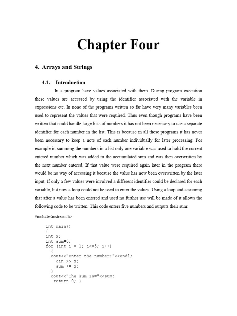 Chapter 4 - Arrays Pointers and String | PDF | Pointer (Computer Programming) | Integer ...