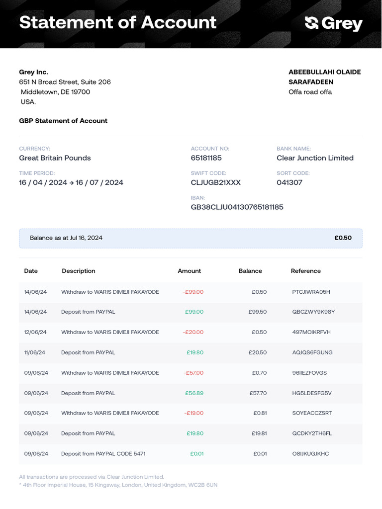 Grey GBP E-Statement | PDF