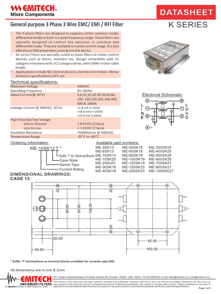 Emitech: Datasheet | PDF | Power Inverter | Physical Quantities