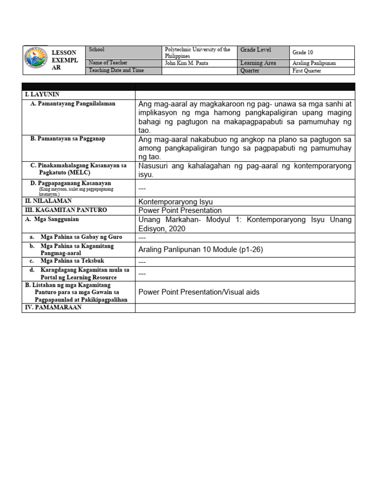 Revised - Lesson Exemplar | PDF