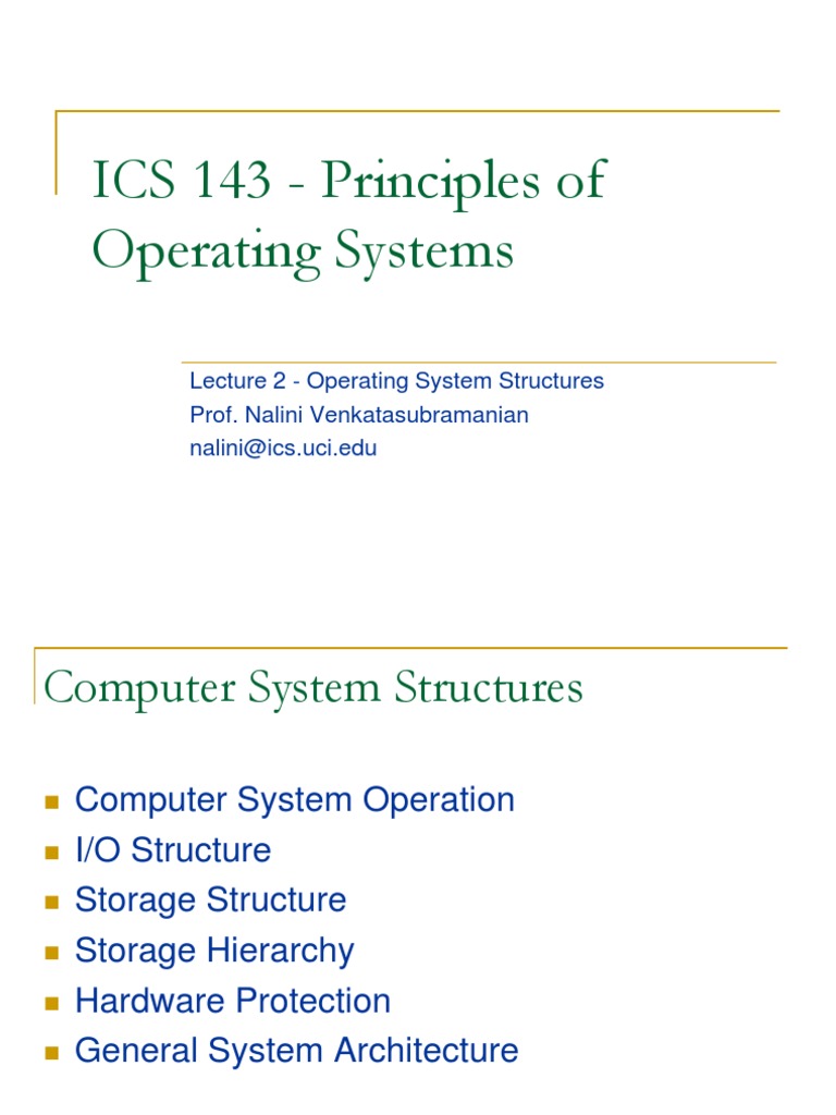 ICS 143 - Principles of Operating Systems | Download Free PDF | Operating System | Computer Data ...