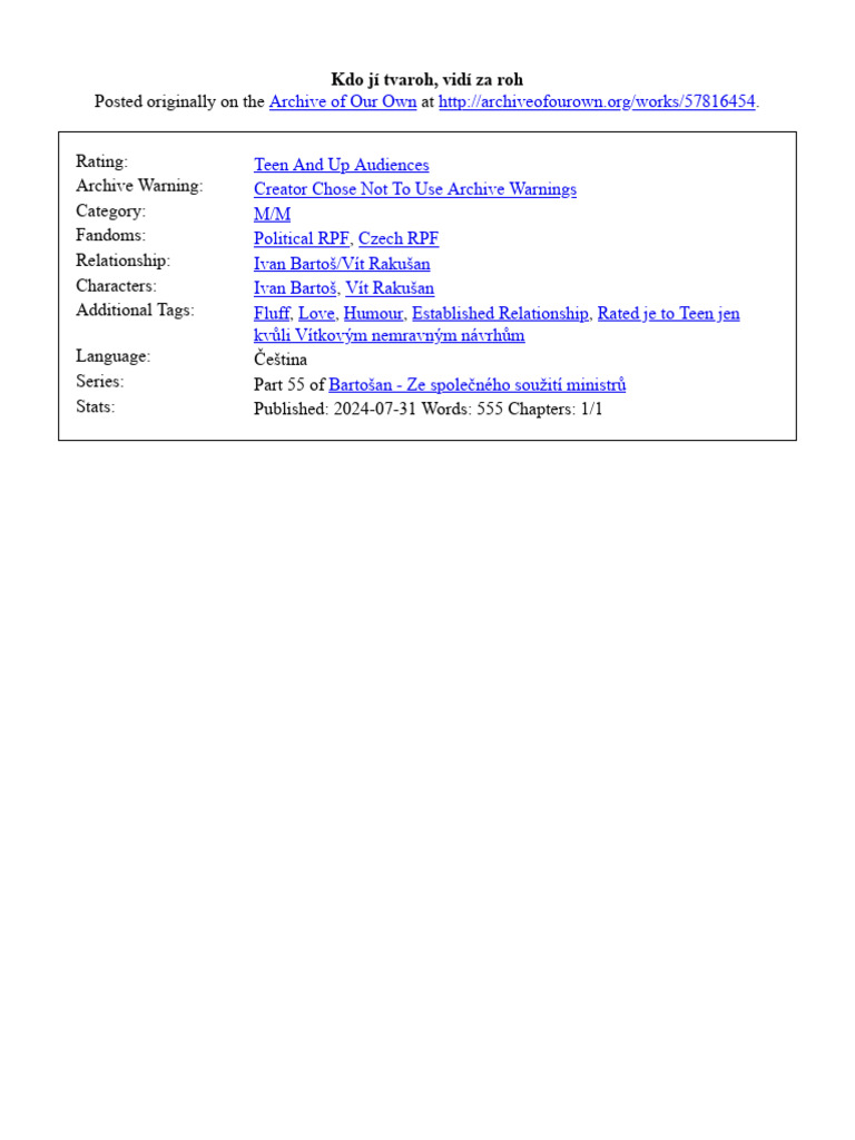 Kdo Ji Tvaroh Vidi Za | PDF