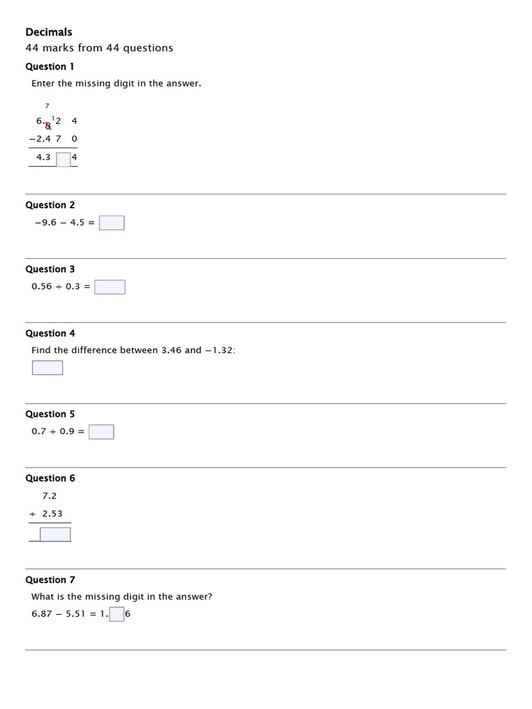 Decimals | PDF | Arithmetic | Mathematics
