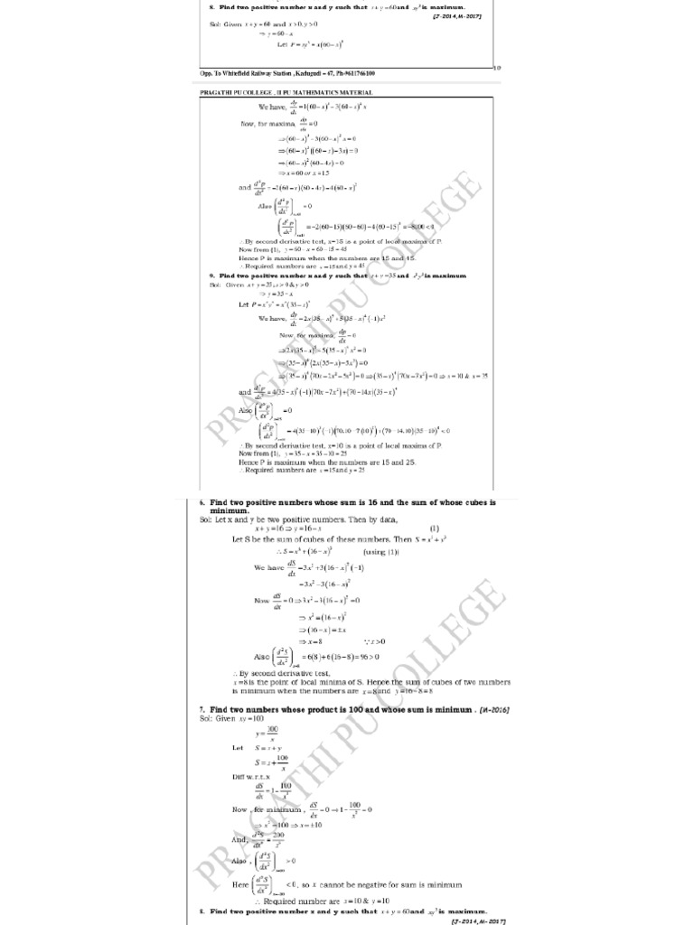 Application of Derivatives | PDF