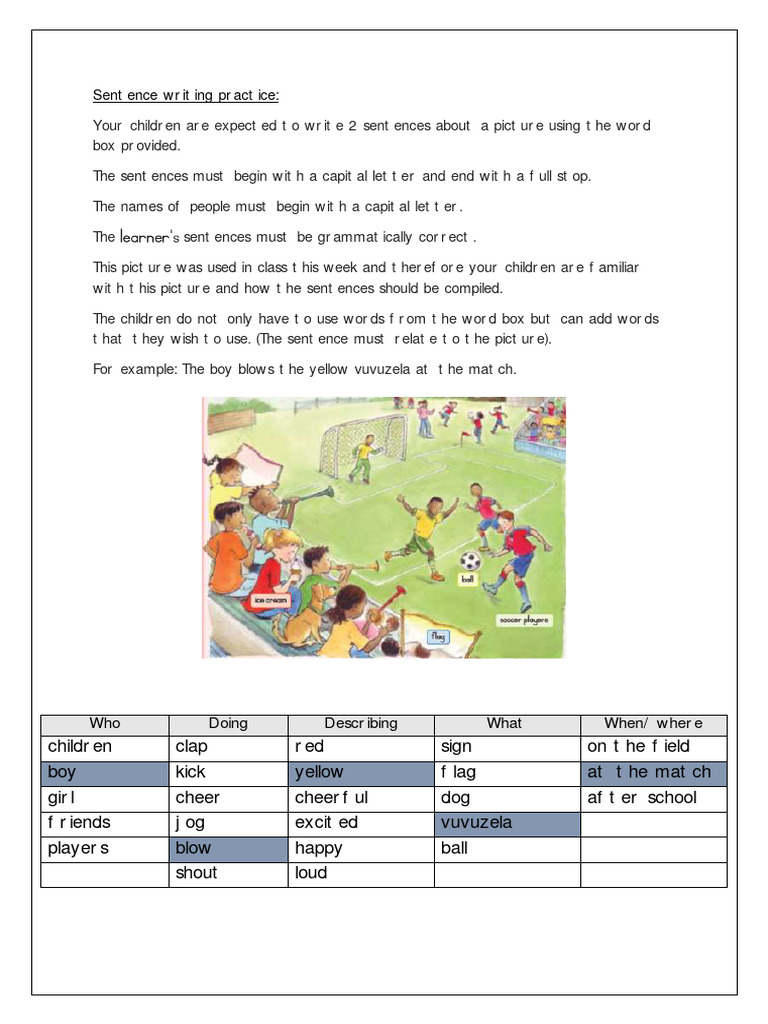 Sentence Writing Practice Week 23 | PDF