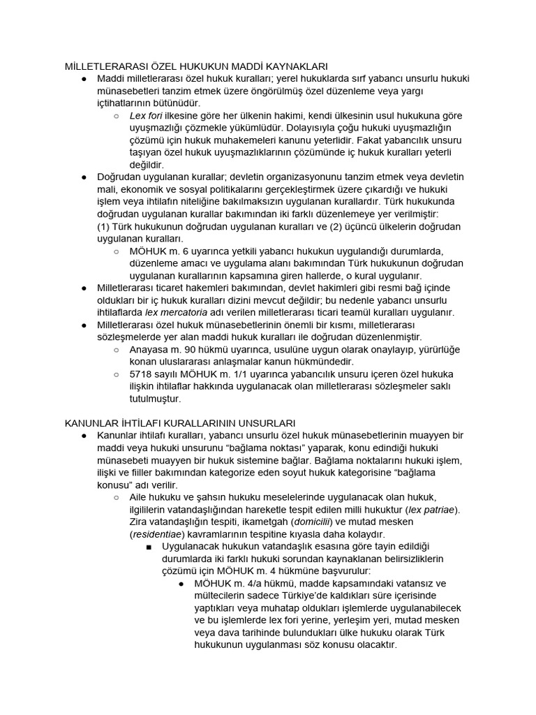 Kanunlar İhtilafı (MÖHUK M. 1-39) | PDF