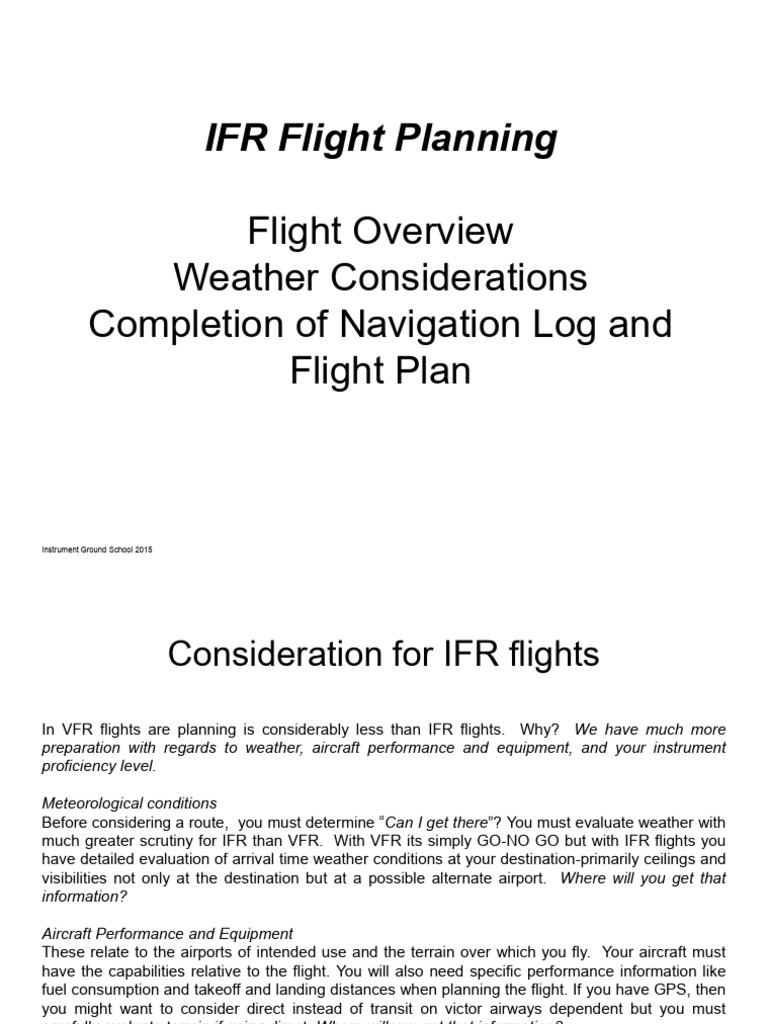 27 Ifr Flight Planning | PDF | Instrument Flight Rules | Aerospace ...